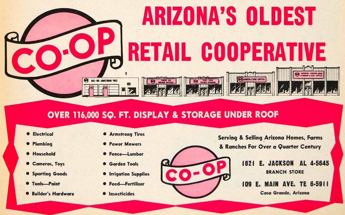 1962 Ad Co-op Retail Cooperative Display Storage Homes Farms Ranches X ...