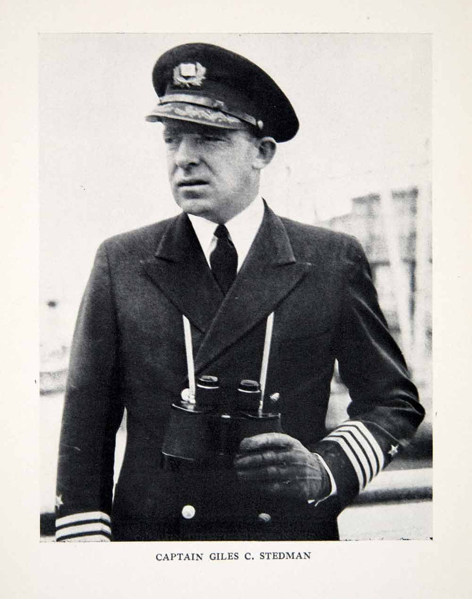 1945 Print Portrait Captain Giles Stedman American Merchant Seaman Uni ...