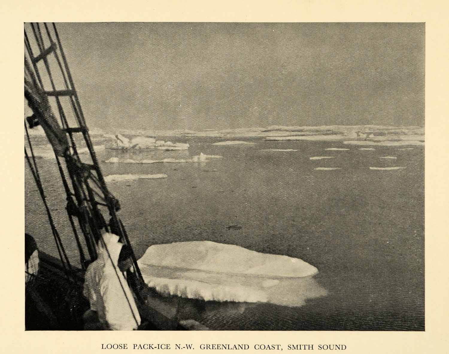 1936 Print Pack Ice Greenland Coast Smith Sound Polar Arctic Sea Canad ...