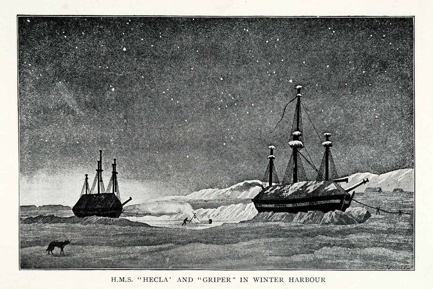 1907 Print HMS Griper Hecla Warship Gun-brig British Royal Navy Parry ...