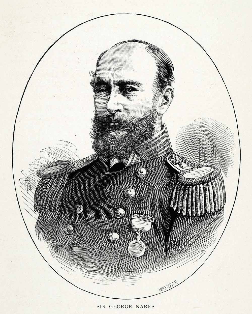 1907 Wood Engraving Arctic Expedition George Strong Nares British Port ...