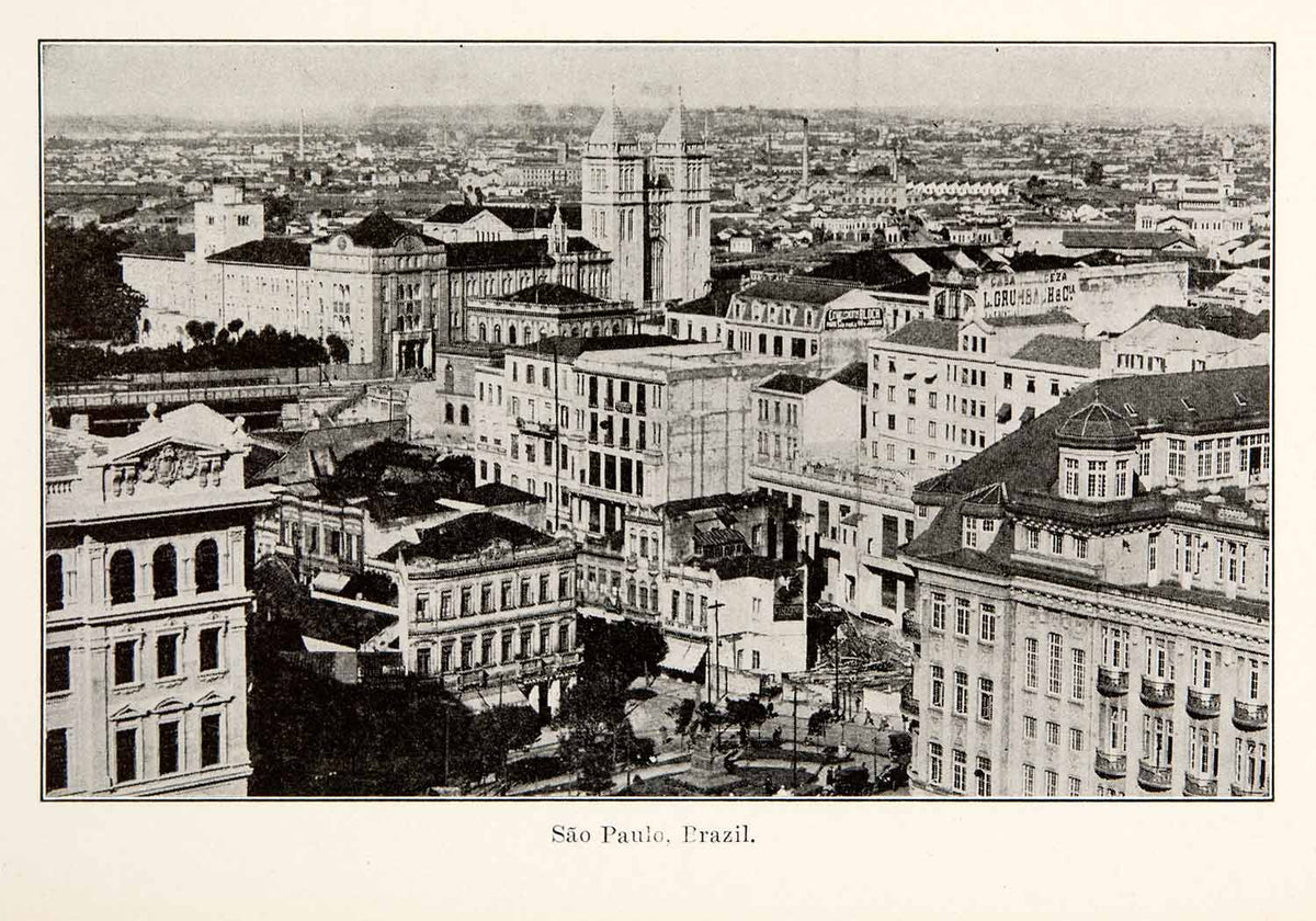 1924 Print South America Sao Paul Brazil City Building Cityscape XGVA7 ...