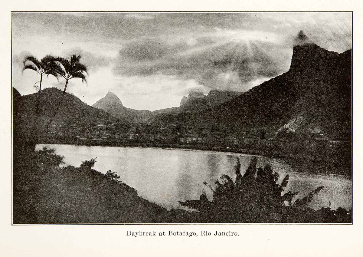 1924 Print South America Botafogo Rio Janeiro Brazil Mountain Guanabar ...