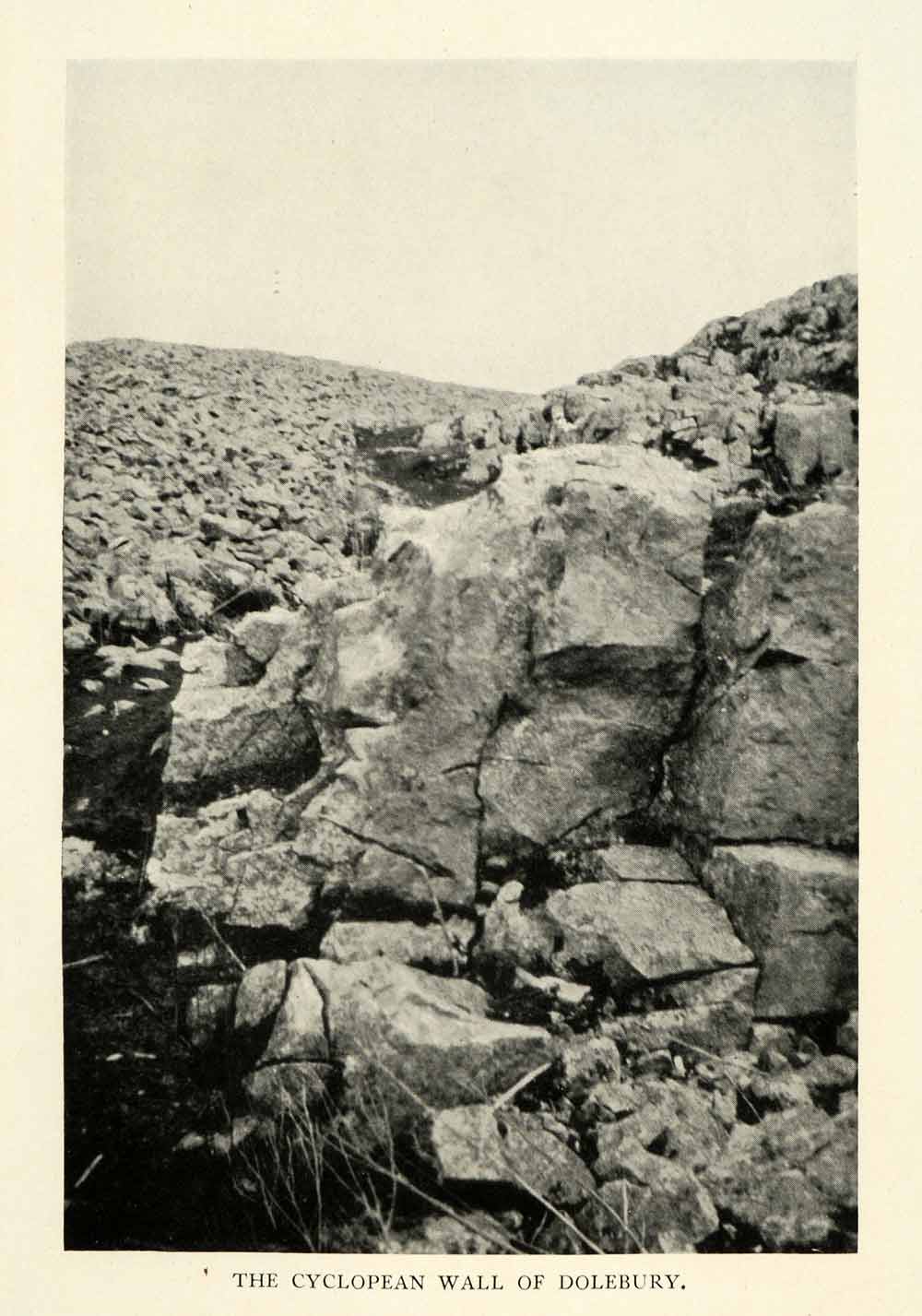1926 Print Cyclopean Rock Wall Dolebury Warren Churchill Iron Age Nati ...