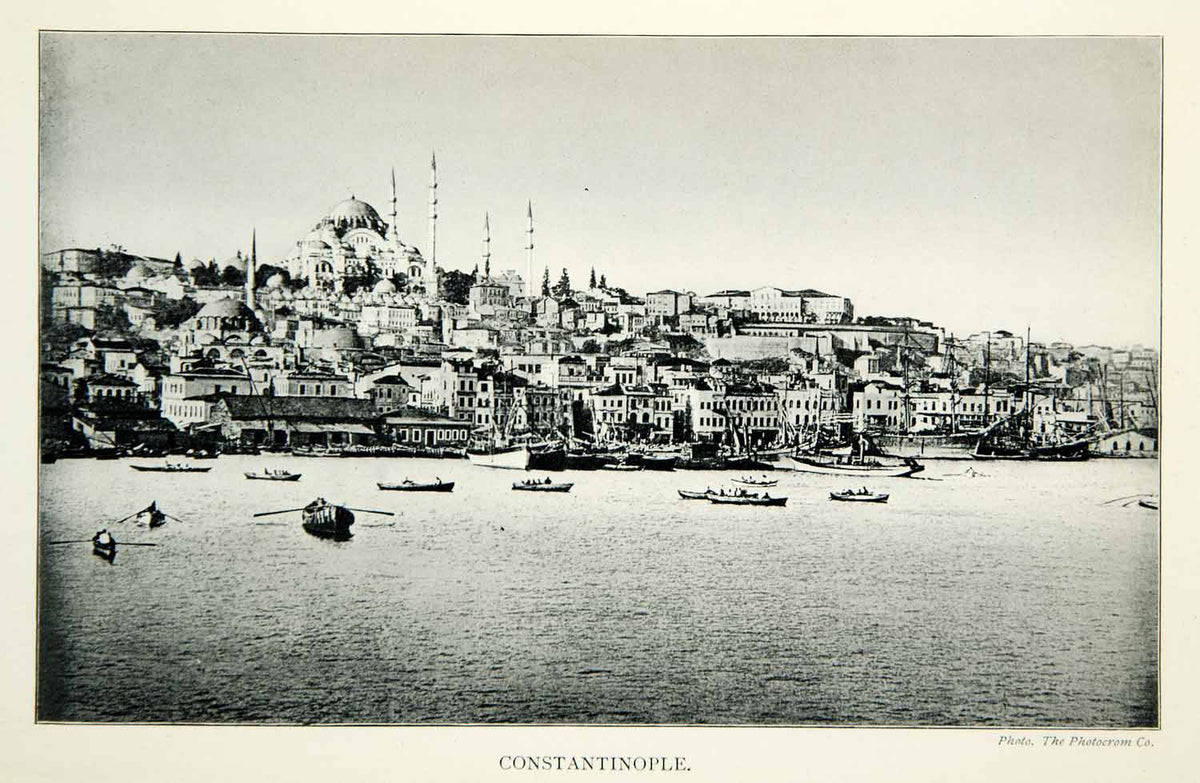 1914 Print Cityscape Constantinople Istanbul Turkey Galata Golden Horn ...