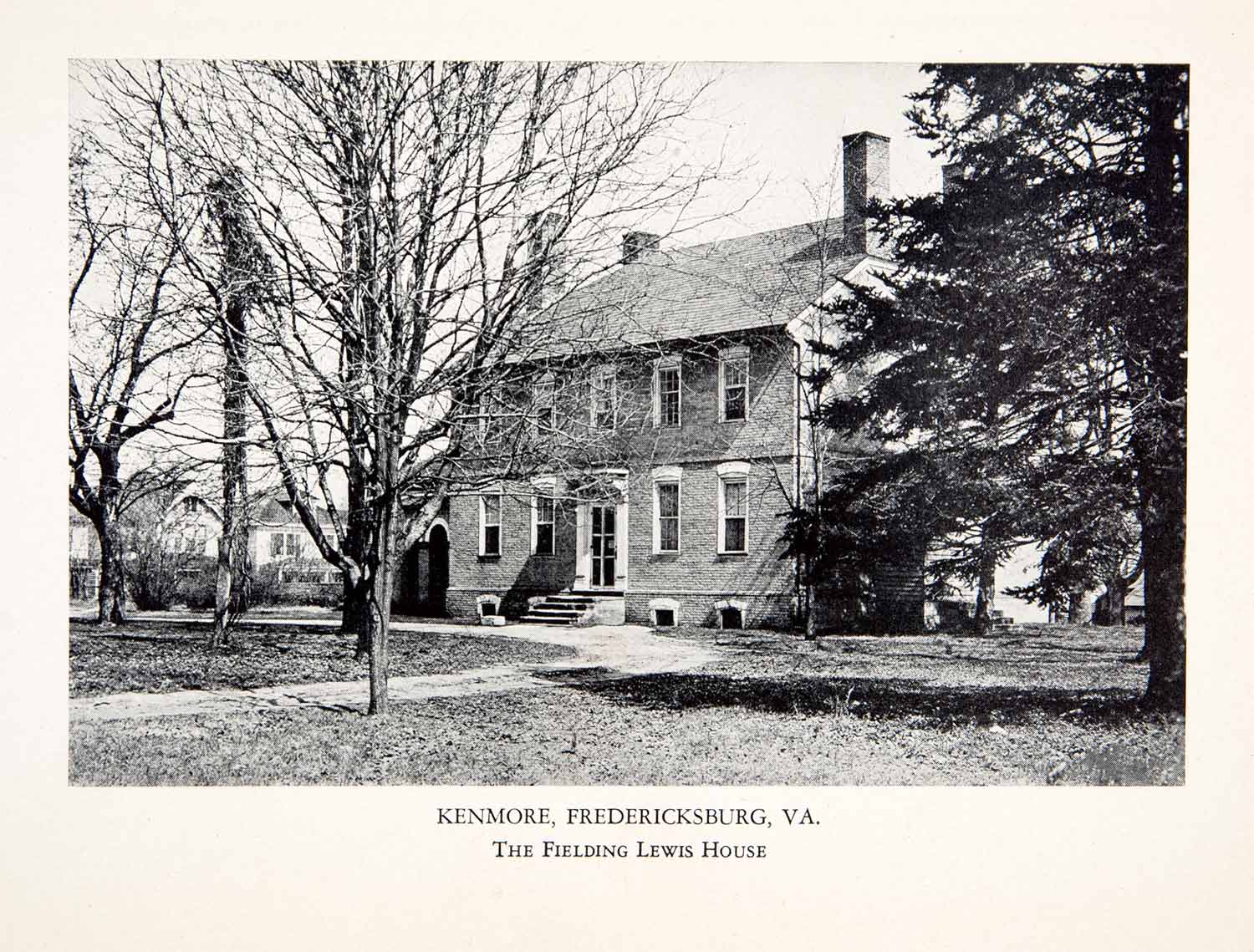1930 Print Fielding Lewis House Mansion Estate Kenmore Fredericksburg ...
