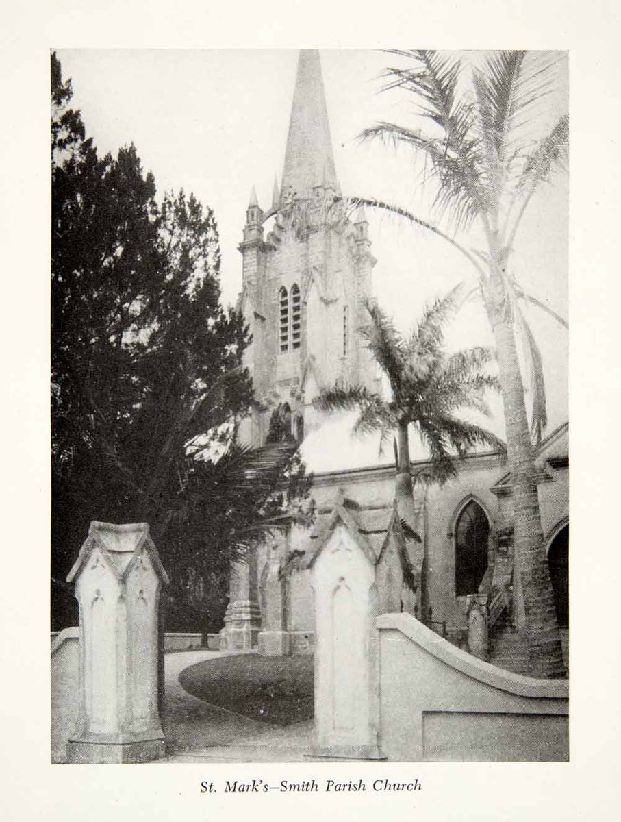 1947 Print St. Marks Smith Parish Church Bermuda Gothic Architecture S ...