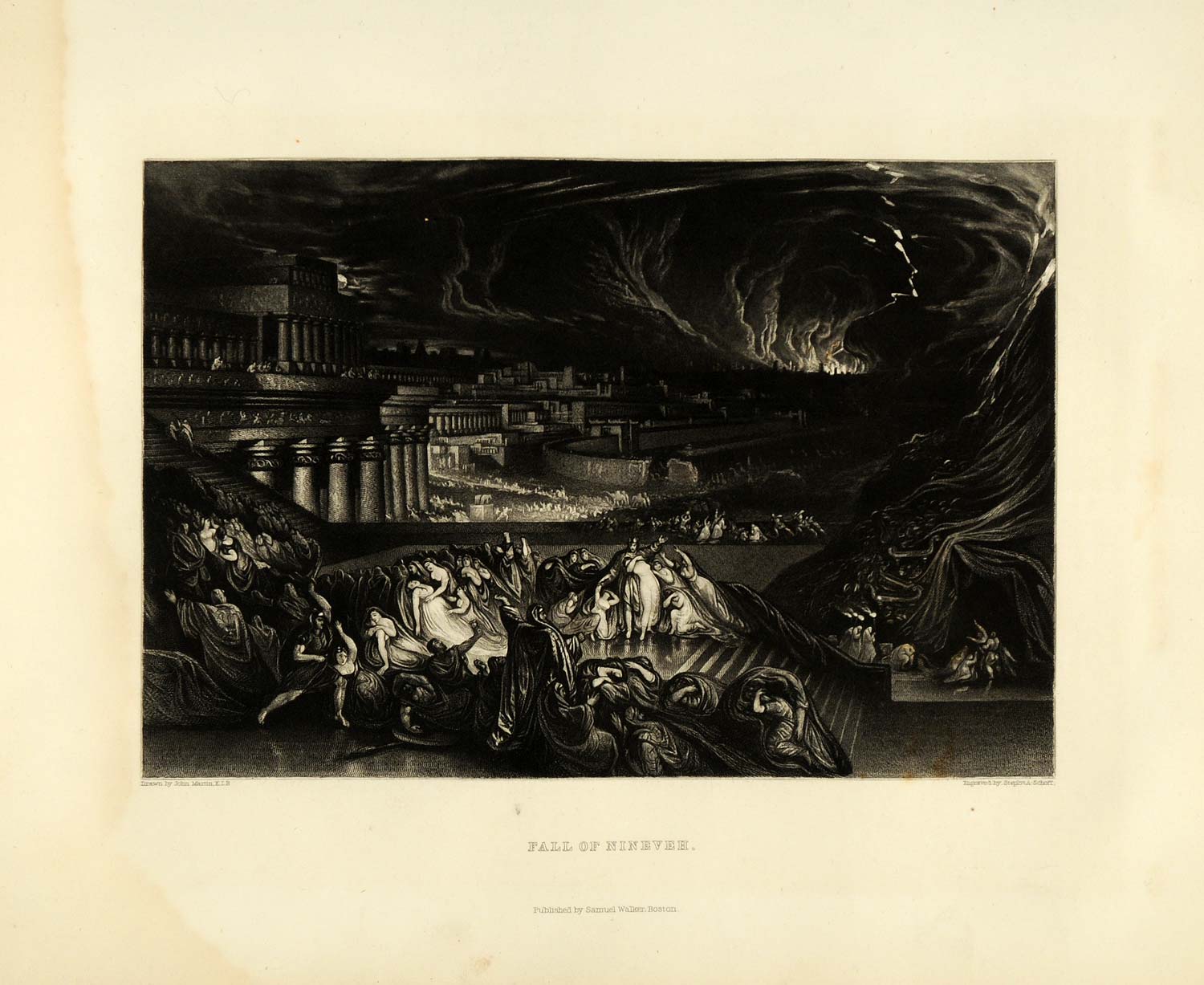 1849 Copper Engraving Nineveh Assyria Nineveh Fall God Biblical Empire ...