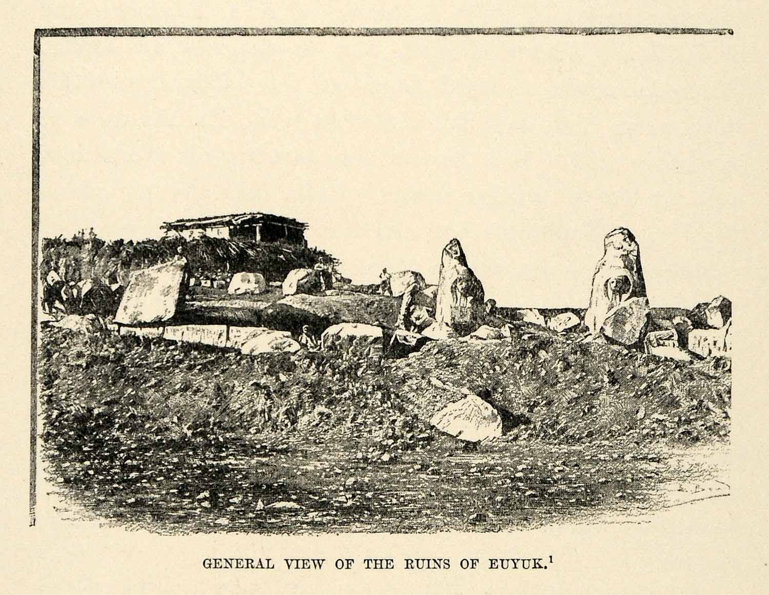 1903 Print Ruins Euyuk Boudier Assyrian Empire Kara Eyuk Black Mound M ...