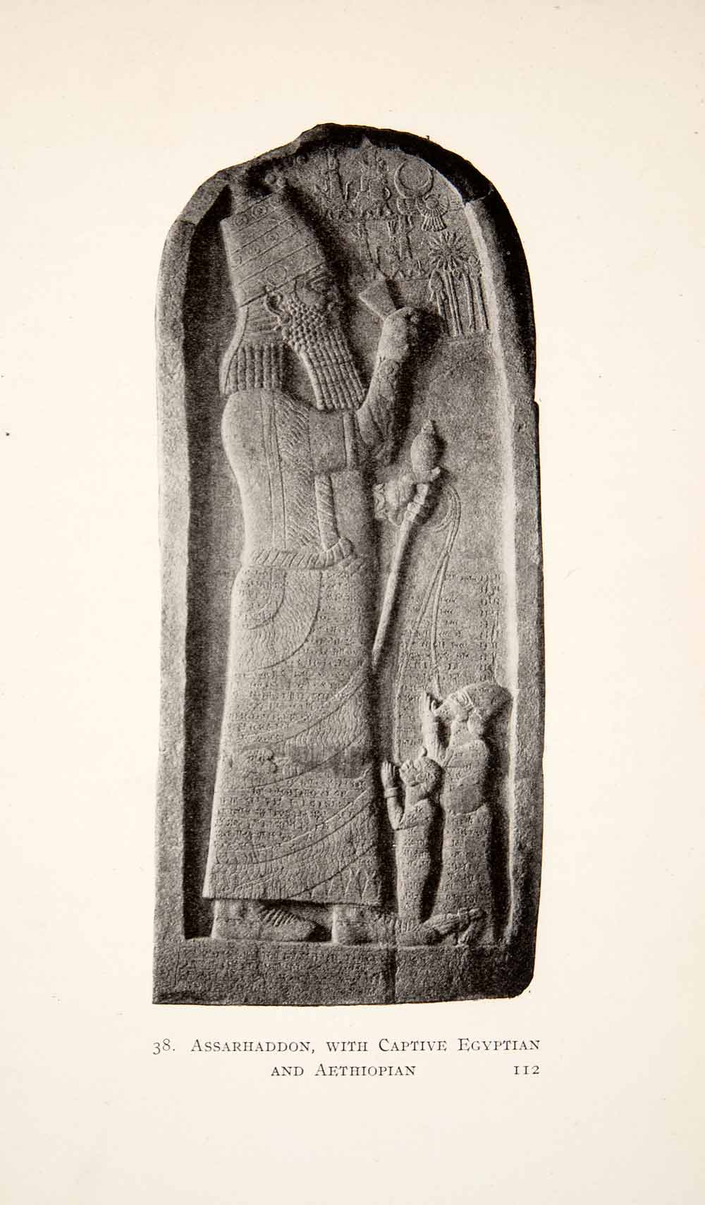 1913 Print Assarhaddon Captive Egyptian Ethiopian Ancient Greece Stele ...