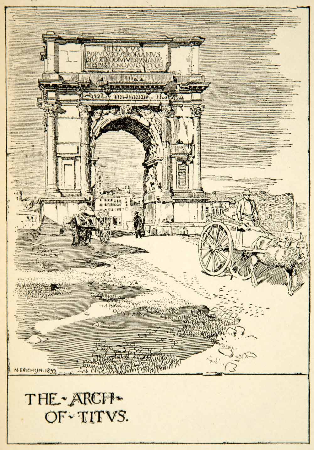 1907 Print Arch Titus Ancient Rome Nelly Erichsen Roman Forum Victorie ...