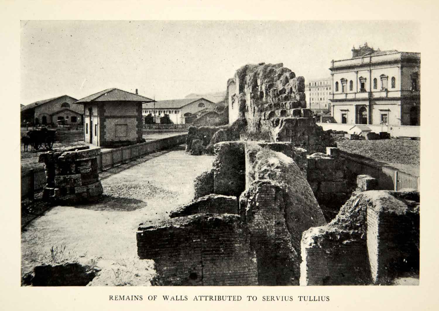 1905 Print Ancient Rome Remains Ruins Wall Servius Tullius King Etrusc ...