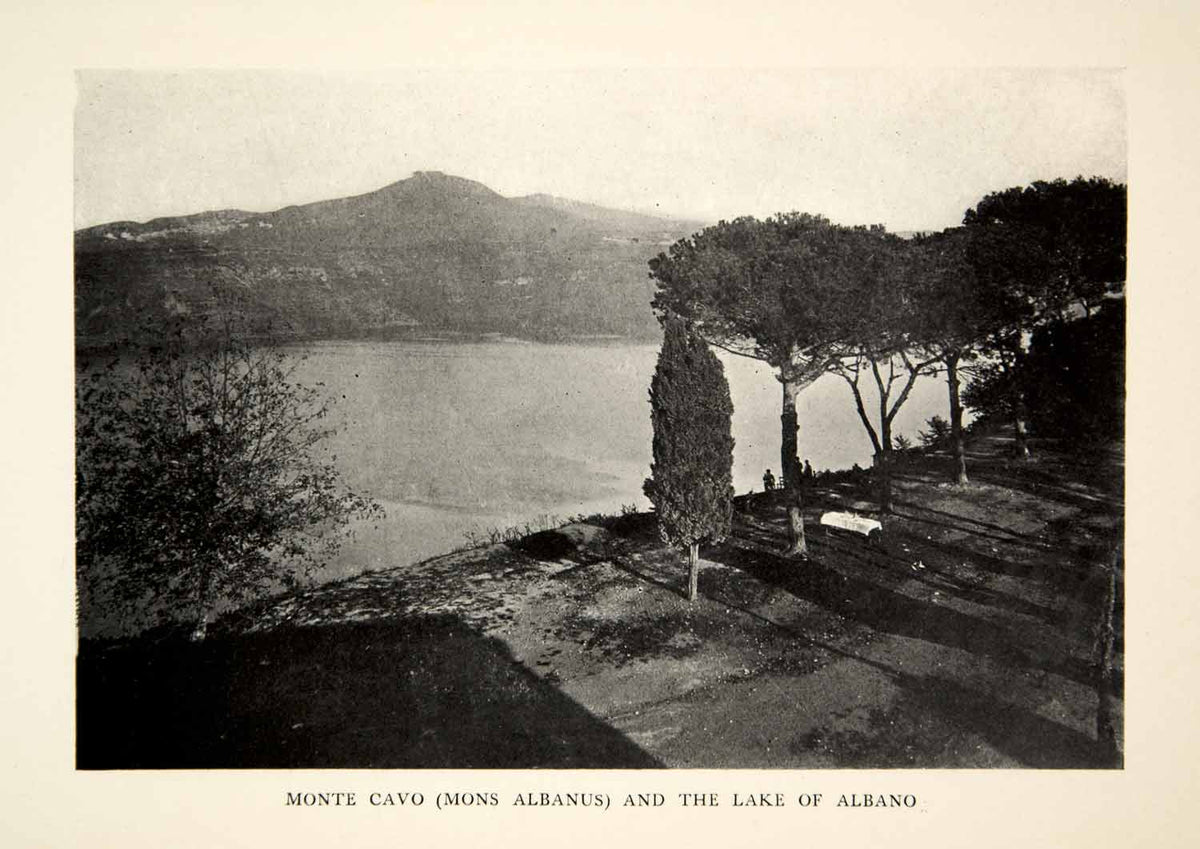 1905 Print Landscape Monte Cavo Mons Albanus Lake Albano Water Alban H ...