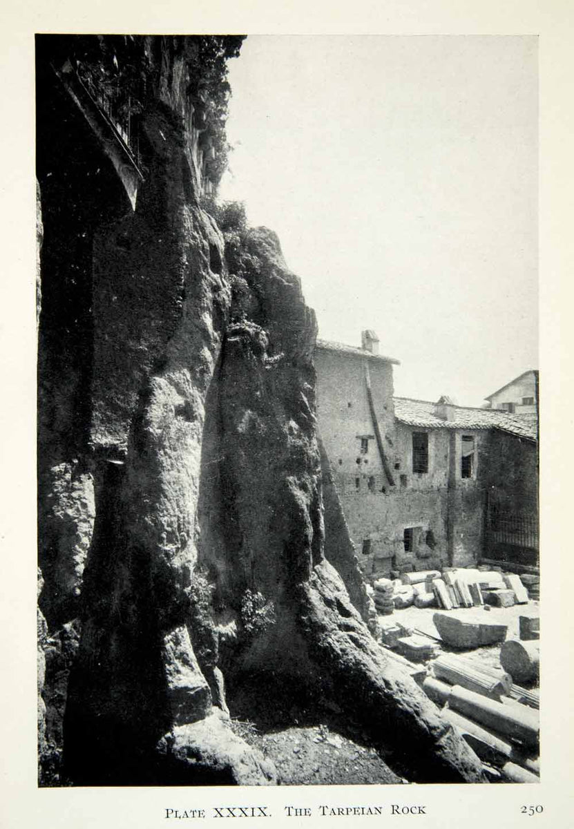 1914 Print Rupes Tarpeia Tarpeian Rock Saxum Tarpeium Cliff Capitoline ...