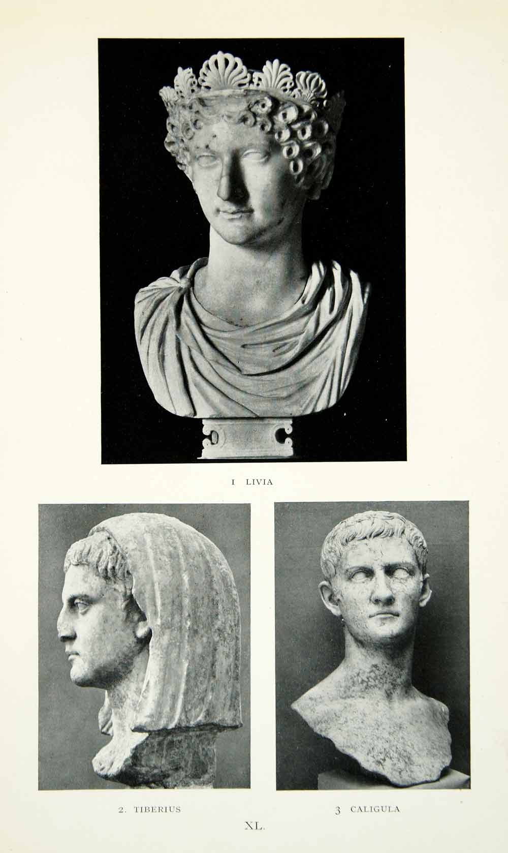 1927 Print Bust Livia Claudian Tiberius Caligula Roman Archaeology XHE ...
