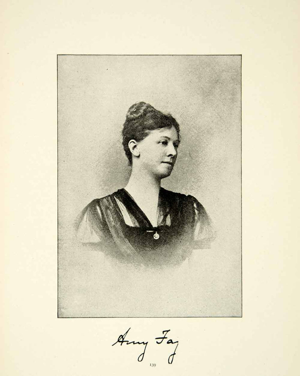 1900 Print Amy Fay Portrait American Pianist Musician Composer Victori ...