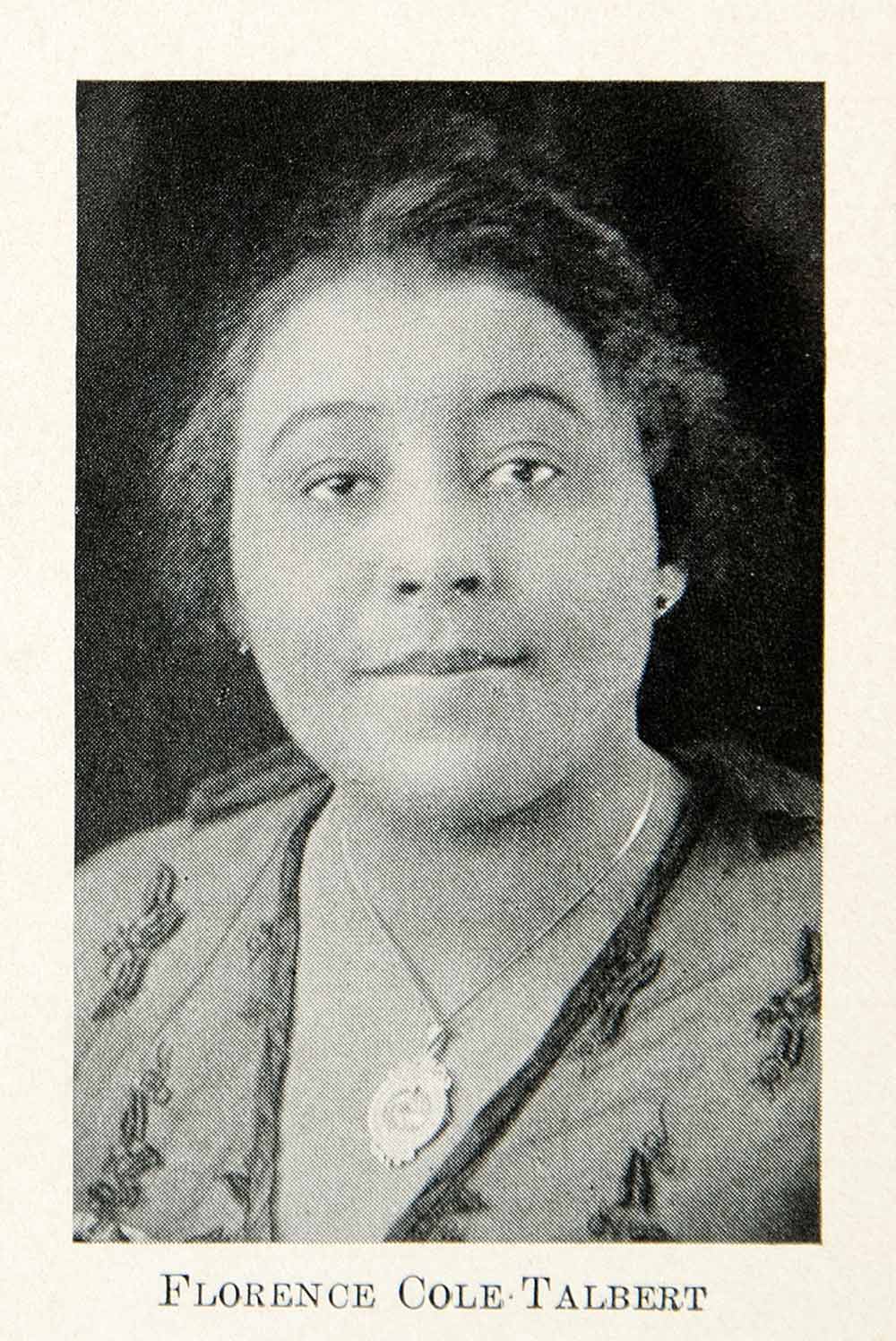 1936 Print Portrait Florence Cole Talbert Soprano Music Singer African ...