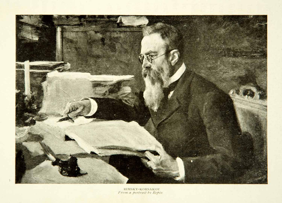 1914 Print Ilya Repin Art Nikolai Rimsky-Korsakov Opera Music Composer ...