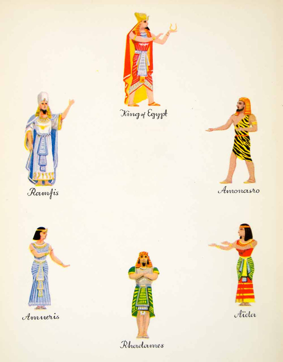 1938 Photolithograph Character Aida King Egypt Barry Bart Opera Giusep ...