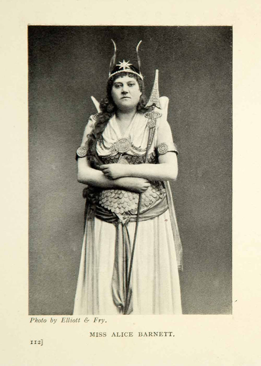 1914 Print Portrait Alice Barnett English Actress Opera Singer Viking ...