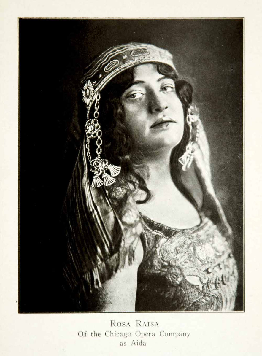 1919 Print Rosa Raisa Portrait Opera Singer Music Aida Costume Vocalis ...