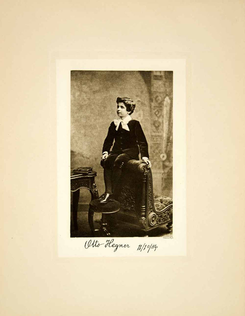1890 Photogravure Otto Hegner Child Prodigy Musical Talent Boy Portrai ...