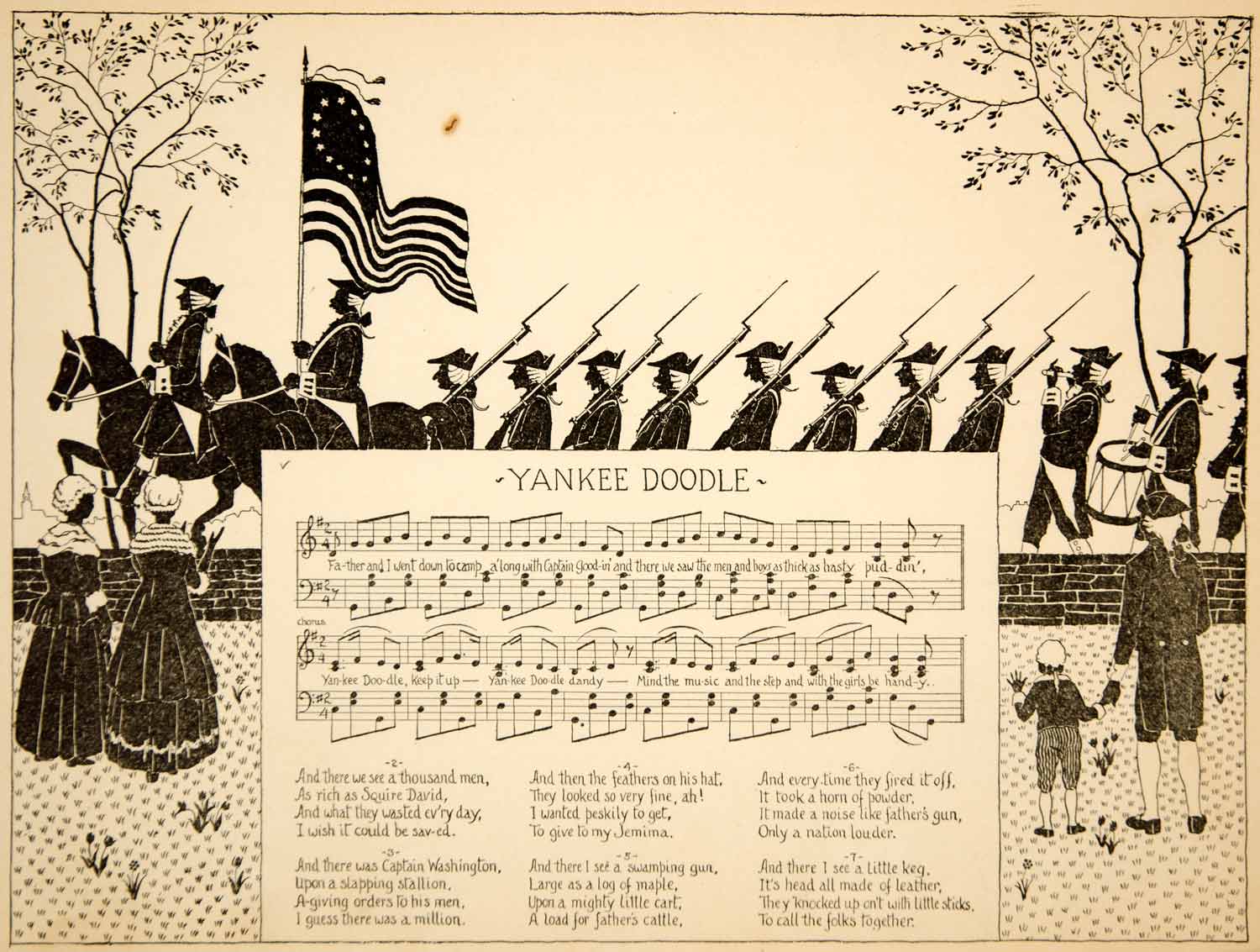 1927 Print Yankee Doodle Dandy Revolutionary War Song Words Patriotic ...