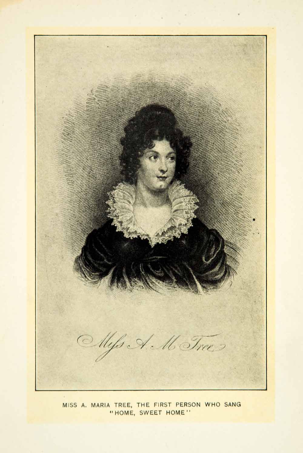 1906 Print Ann Maria Tree Bradshaw Singer Actress Home Sweet Home Song ...