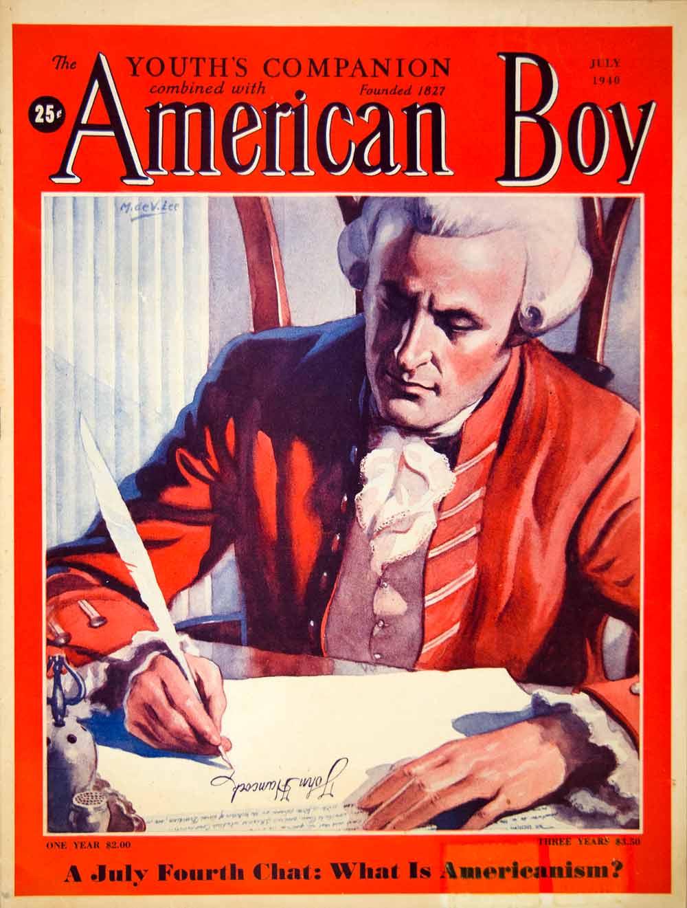 1940 Cover Youths Companion American Boy Manning Dev Lee John Hancock ...