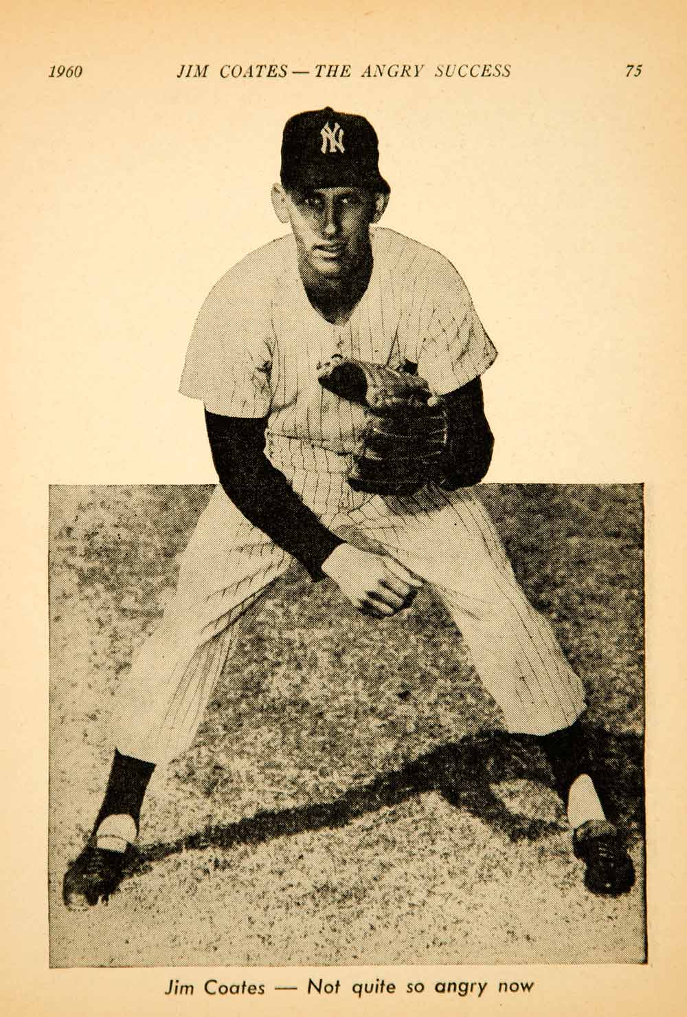 1960 Print MLB Baseball New York Yankees Player Jim Coates Pitcher Spo ...
