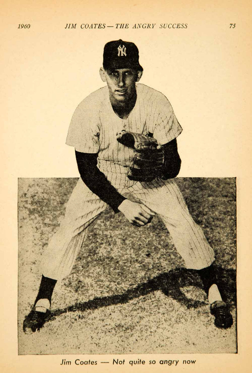 1960 Print MLB Baseball New York Yankees Player Jim Coates Pitcher Spo ...