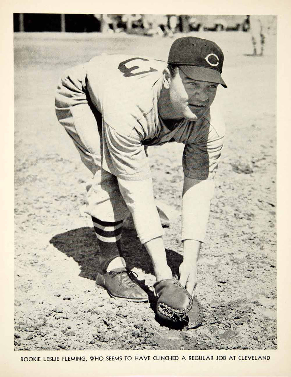 1942 Print Les Fleming Portrait Major League Baseball Player Cleveland ...