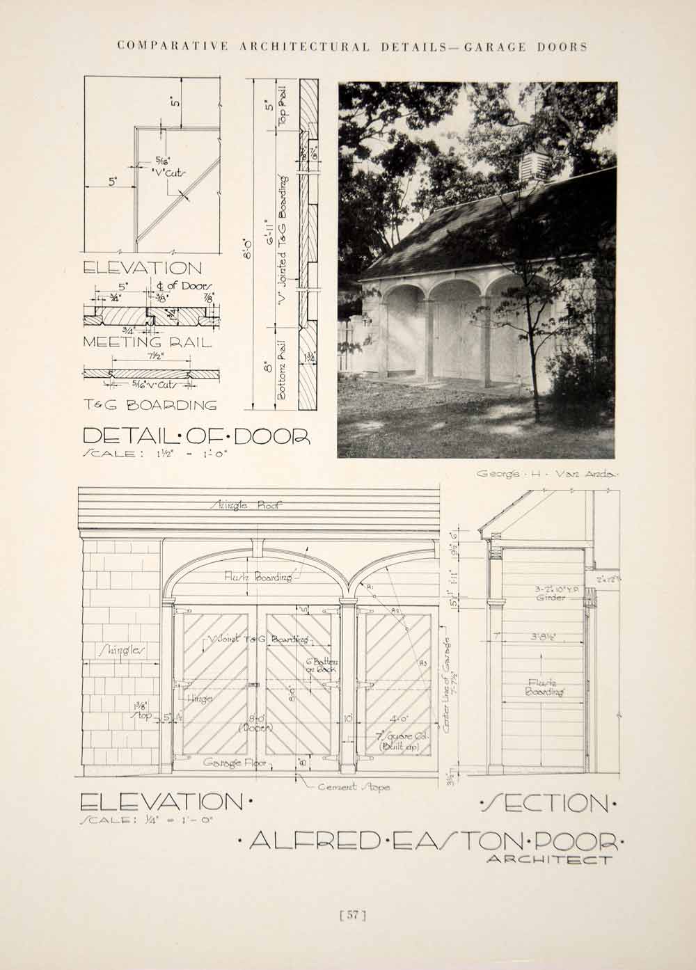 1937 Print Alfred Easton Poor Garage Door Architecture Boarding George ...