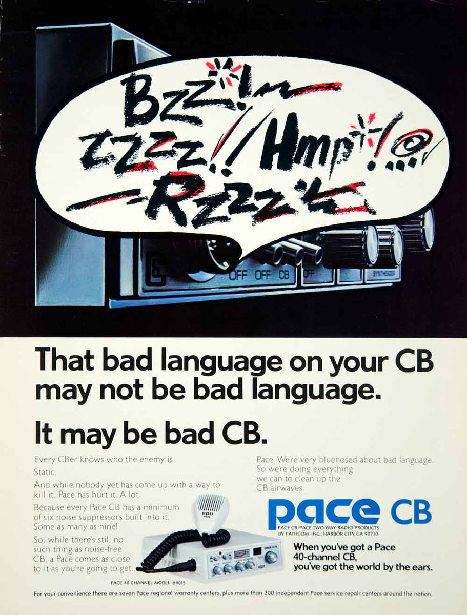 1977 Ad Pace CB Radio Pathcom Bad Language Static Audio Equipment Mode ...