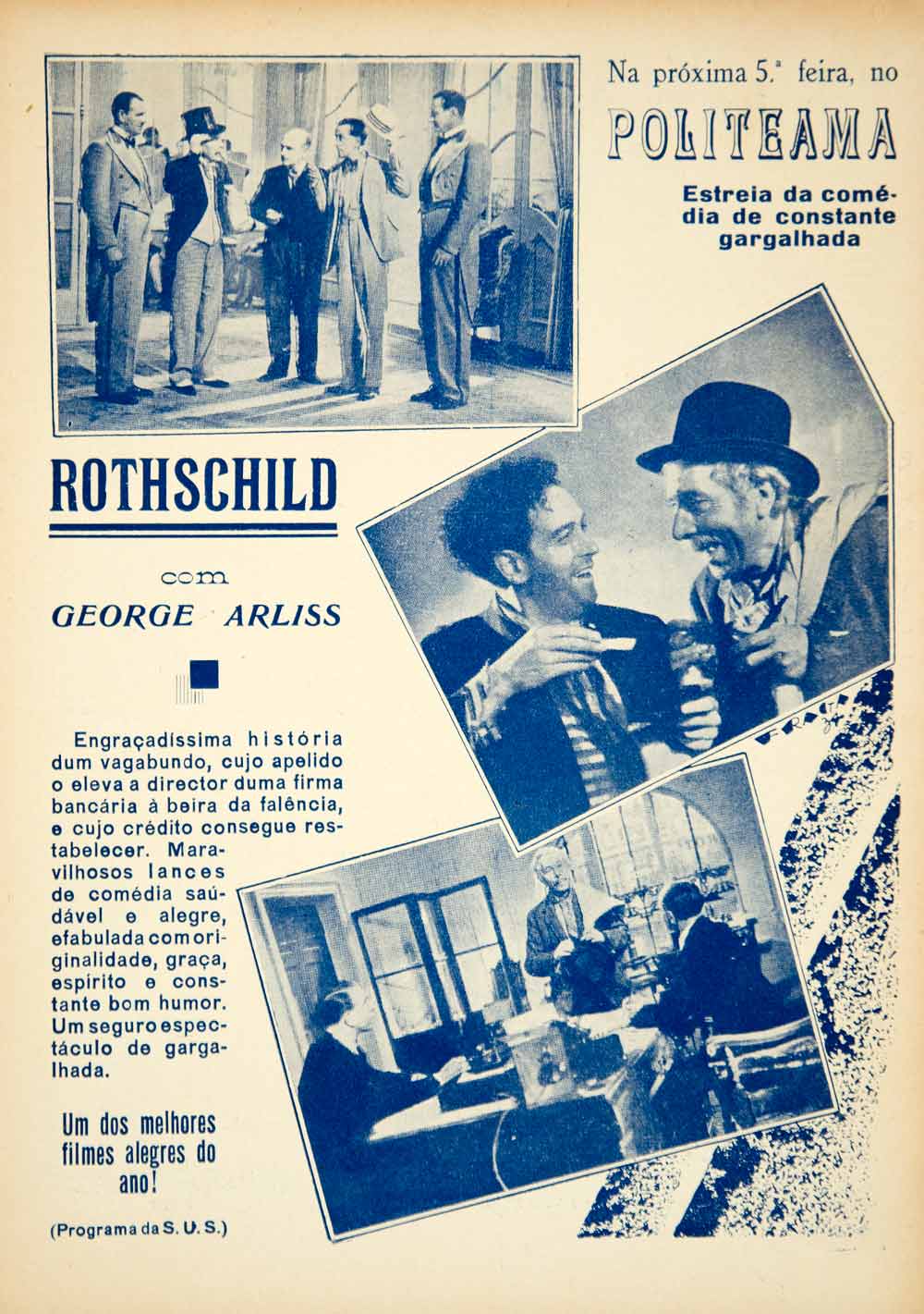 1937 Ad Movie Rothschild Guv'nor Mister Hobo George Arliss 1935 Film Y ...