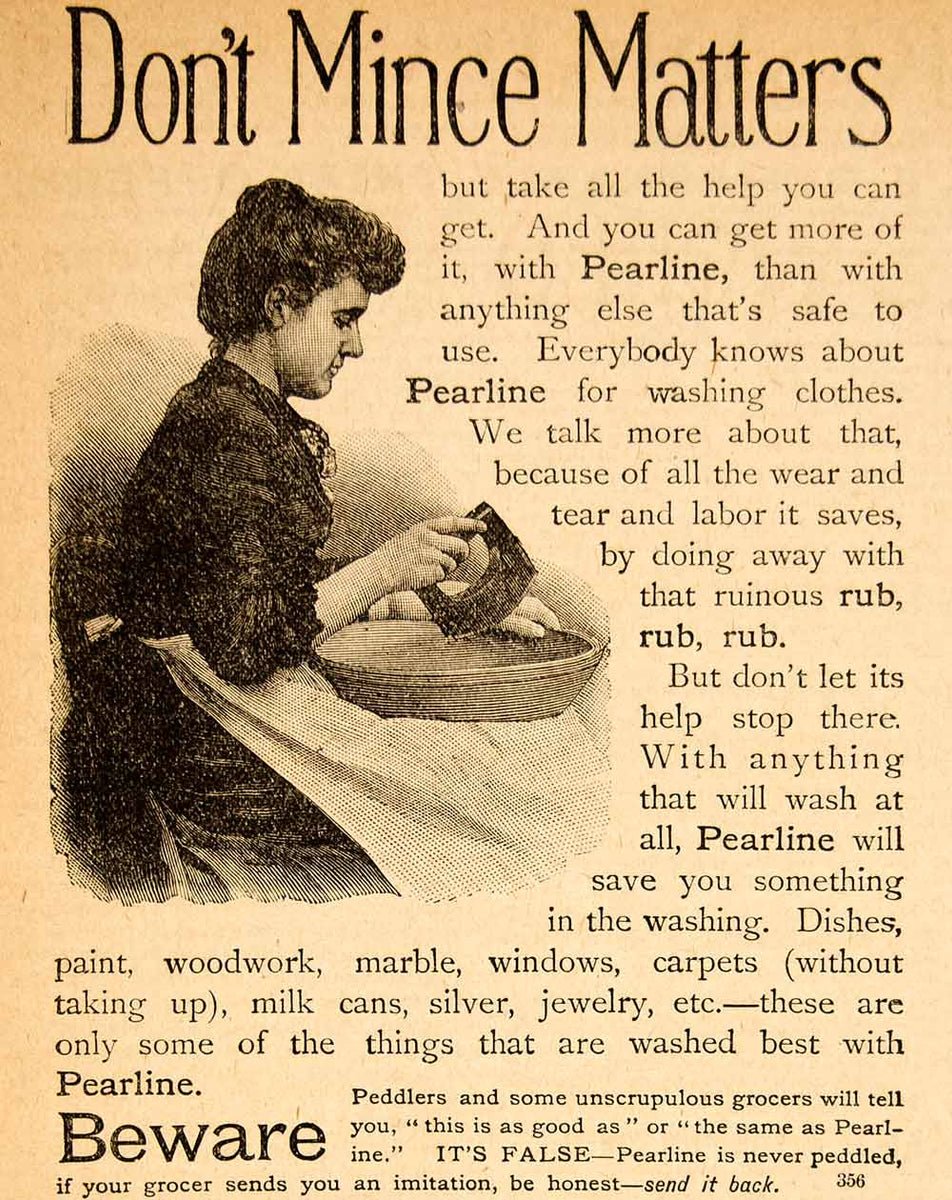 1893 Ad Pearline Soap Detergent Laundry Health Beauty Victorian Woman ...
