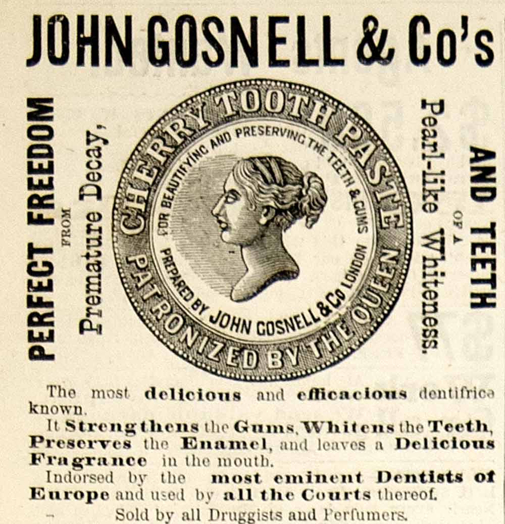 1875 Ad Antique Cherry Toothpaste John Cosnell Dental Care Teeth Gum D ...