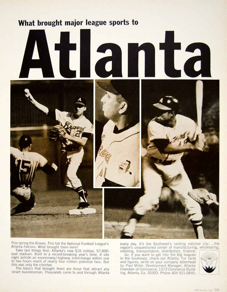 1966 Ad Atlanta Chamber of Commerce Braves Baseball Players Major Leag ...