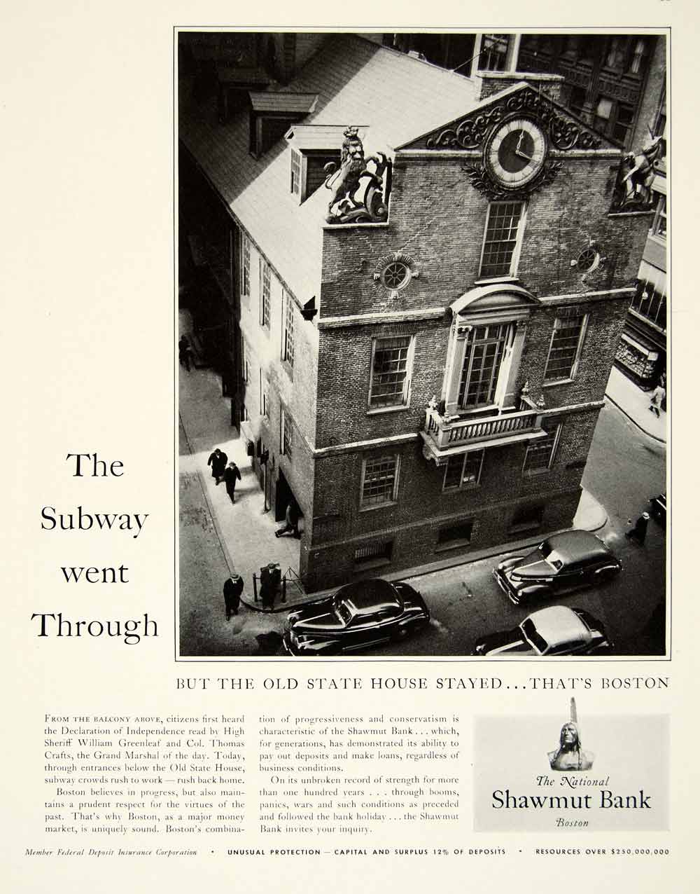 1942 Ad National Shawmut Bank Boston Subway Architecture Cityscape YFT ...