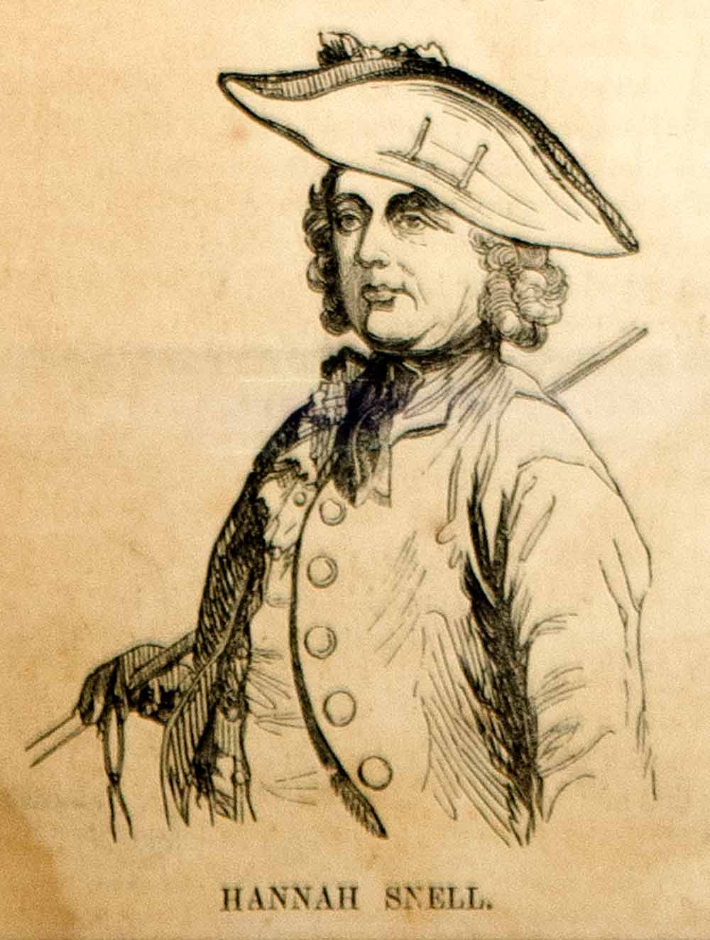 1854 Wood Engraving Hannah Snell British Woman Soldier Disguise Army U ...