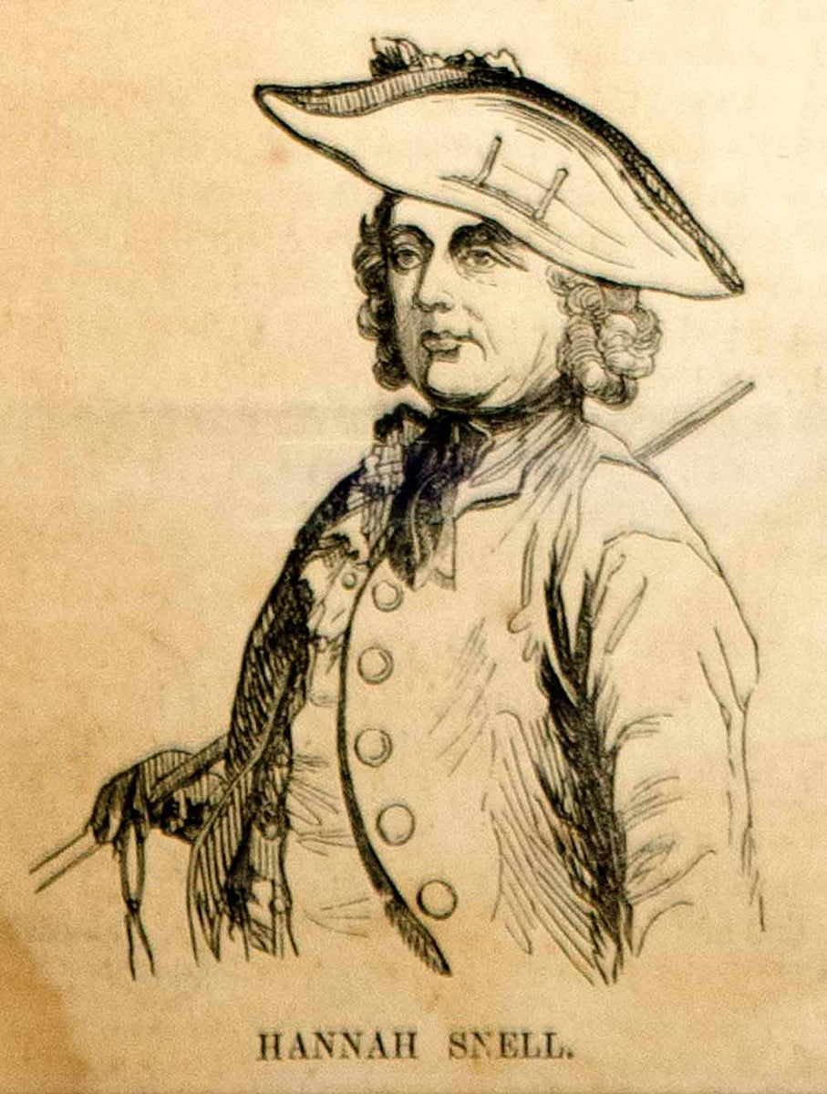 1854 Wood Engraving Hannah Snell British Woman Soldier Disguise Army U ...