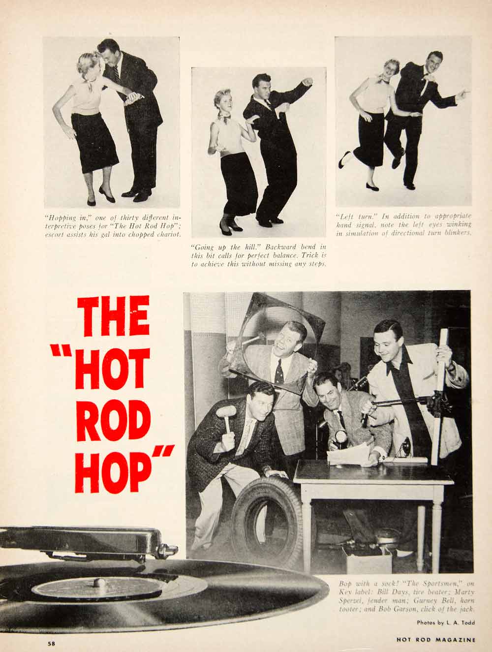 1955 Article Hot Rod Hop Dancing Car Sounds Instruments Bill Days Matr ...