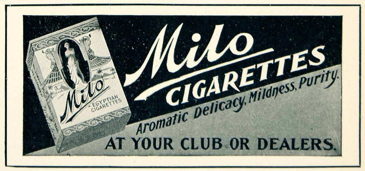 1902 Ad Milo Egyptian Cigarettes Tobacco Smoking Edwardian Era Vintage ...