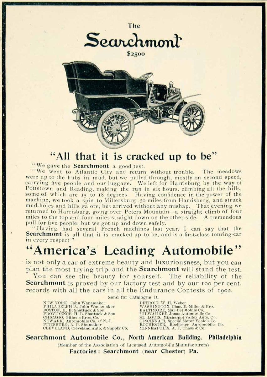1903 Ad Searchmont Automobile Brass Era Car Transportation Motor Vehic ...