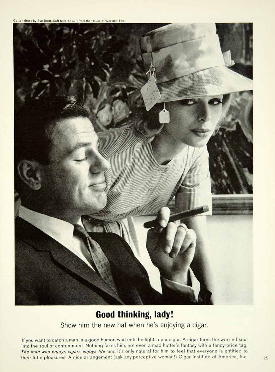 1962 Ad Vintage Cigar Institute of America Man Smoking Tobacco Stogie ...