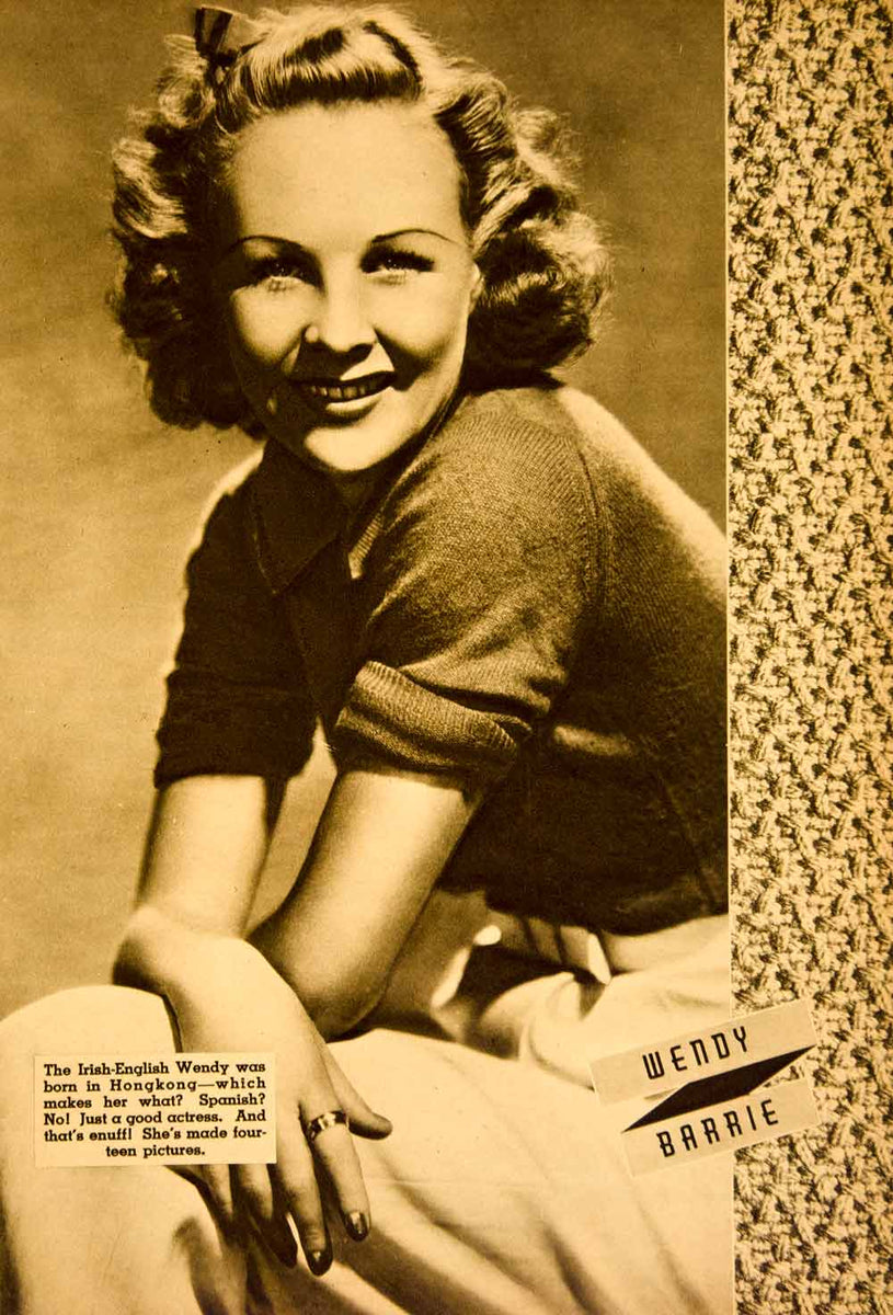 1937 Rotogravure Wendy Barrie Actress British American Star Portrait F ...