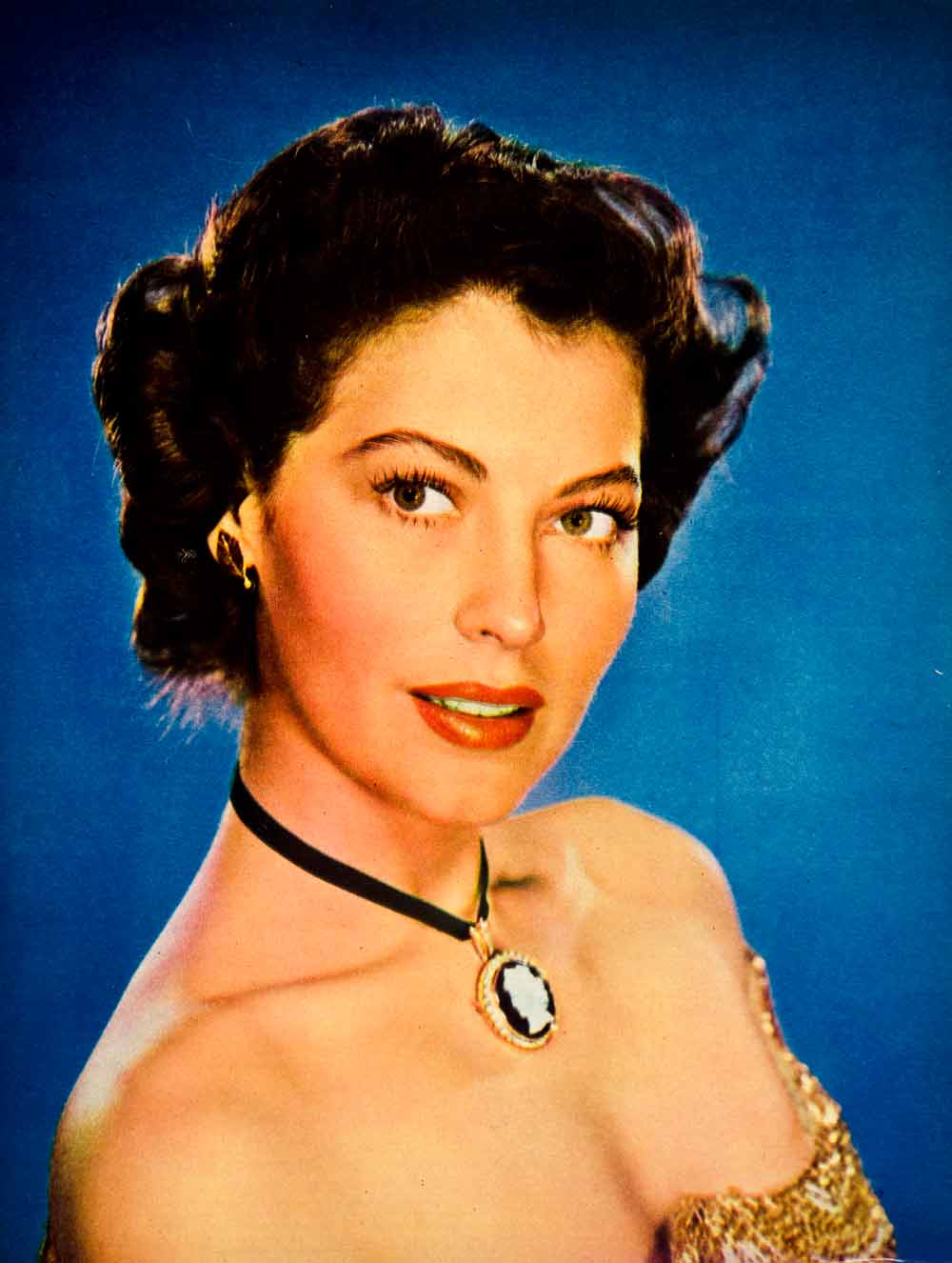 1949 Color Print Ava Gardner Portrait Movie Film Actress Hollywood Sta ...