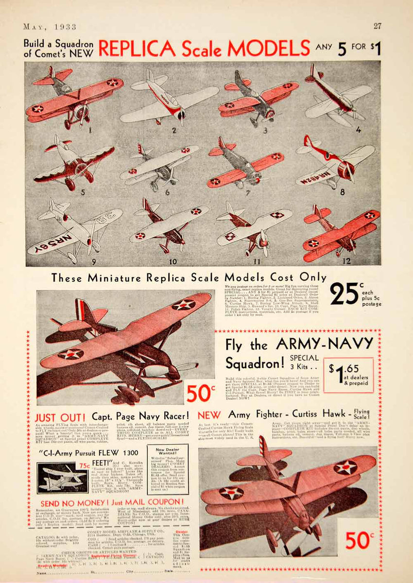 1933 Ad Curtiss Hawk Navy Racer Model Biplane Comet Airplane Aircraft ...