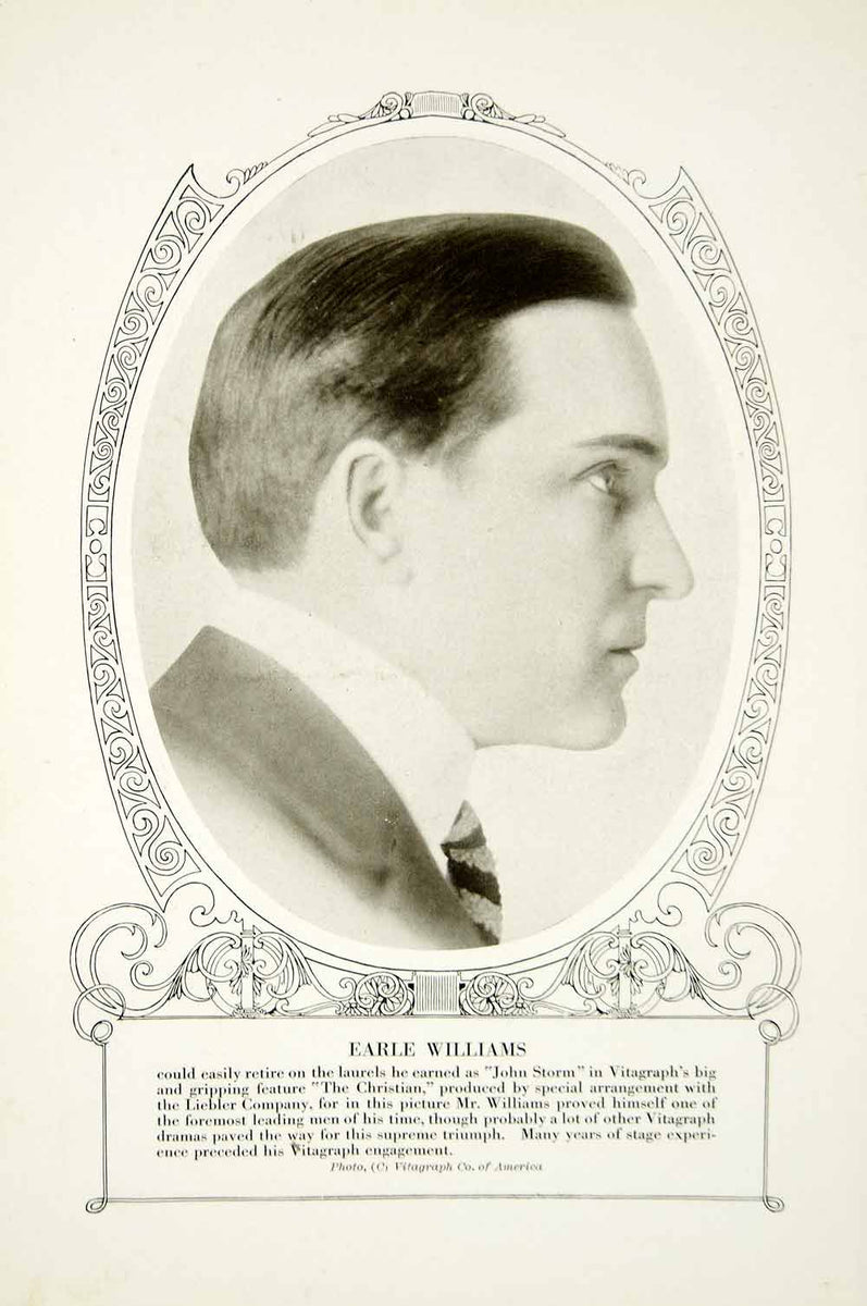 1914 Print Earle Williams Silent Film Actor Vitagraph Studios Star Lea ...