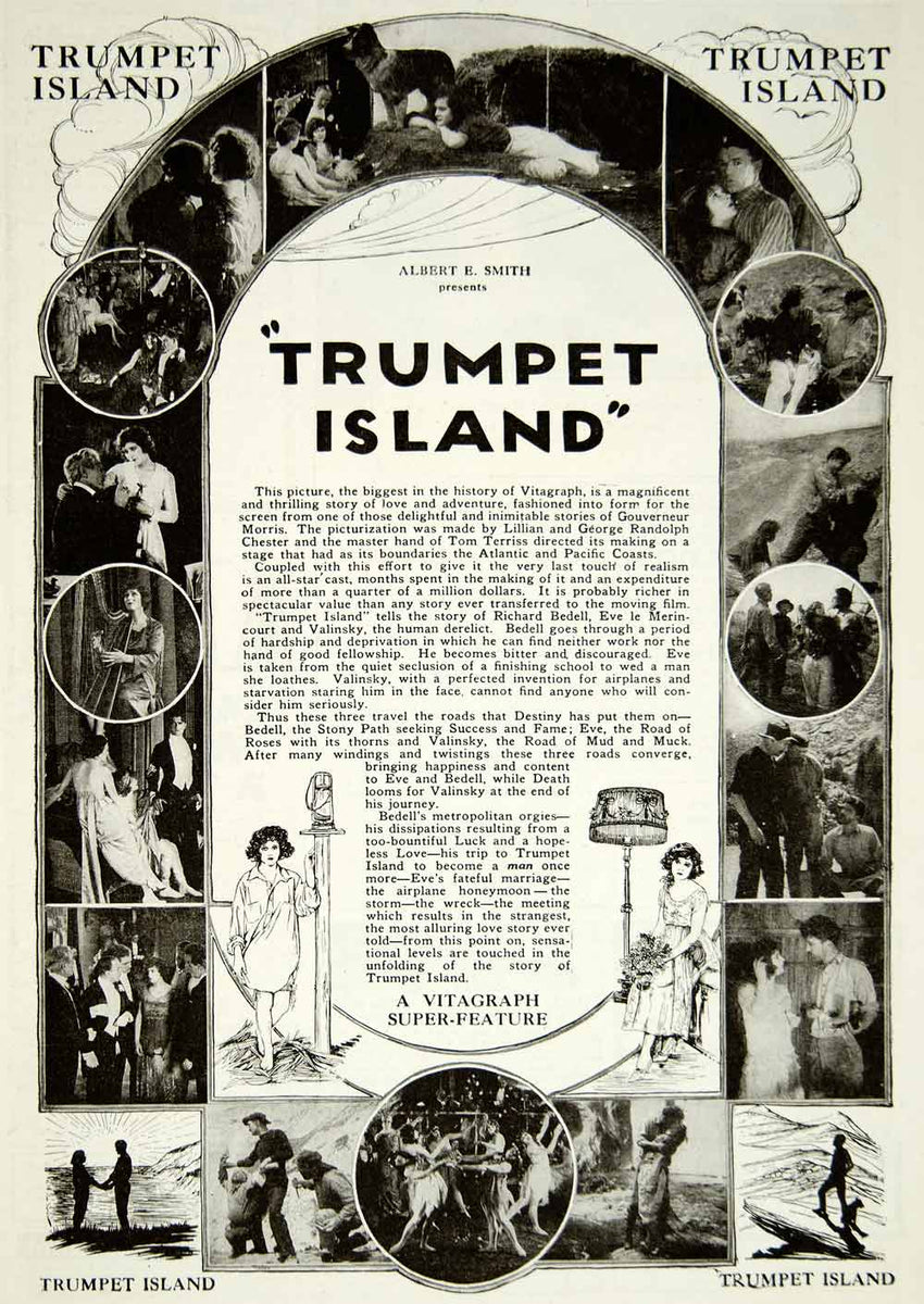 1920 Ad Trumpet Island Silent Film Motte Tom Terriss Vitagraph Studios ...